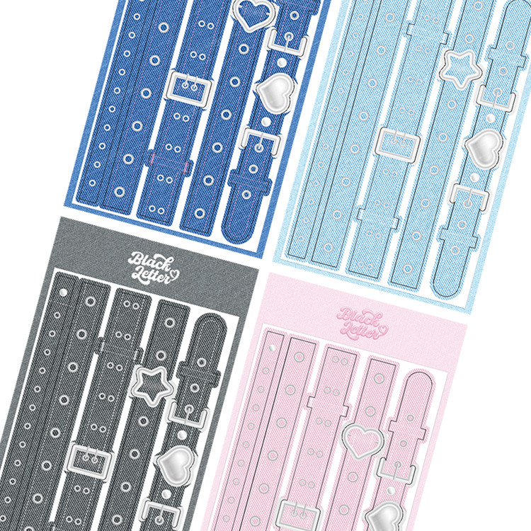Blackletter_kr | Denim big seal Sticker - Eyelet belt (4 types) : Lovticker