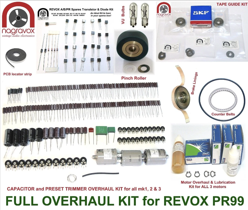 [Revox PR99] Full Monty electronic and mechanical overhaul kit : Revox 스위스설계, 독일생산 품질보증