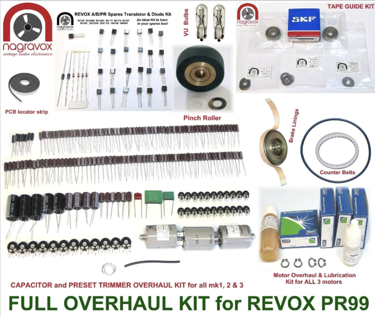 [Revox PR99] Full Monty electronic and mechanical overhaul kit : Revox 스위스설계, 독일생산 품질보증