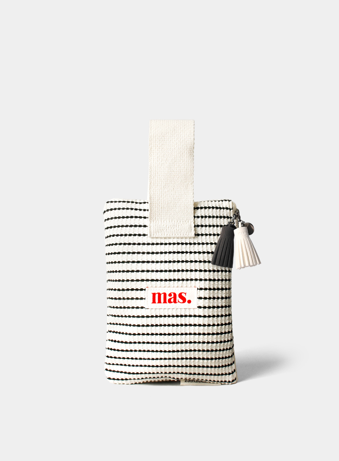 Strap pouch _ 와플 스트라이프 블랙 : Masmarulez [마스마룰즈]