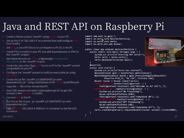 18강. Java and REST API on Raspberry Pi (2021.4.27.) : KOSTA 한국소프트웨어기술진흥협회
