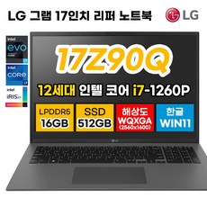 [갖고싶은 엘지 그램 17인치]LG 그램 2023 13세대 대학생 사무용 노트북 17ZD90R-GX76K (43.1cm 인텔13세대 i7 CPU), Free DOS ...