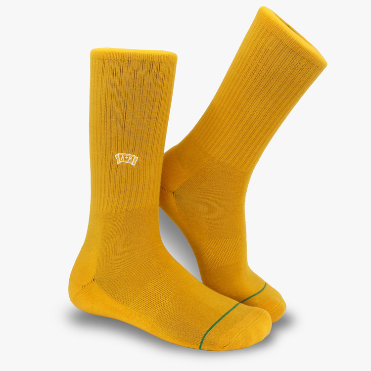 SOLID COLOR CREW SOCKS (YELLOW) : 안티모노크롬 ｜ ANTI MONOCHROME®