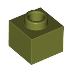 레고부품 Olive Green Brick, Modified 1 x 1 x 2/3 with Open Stud (86996) : 오 ...
