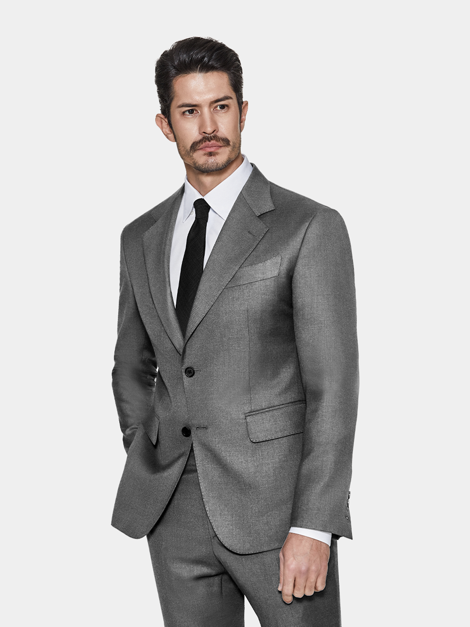 LIGHT GREY NOTCHED LAPEL JACKET : DESPOKE HOUSE