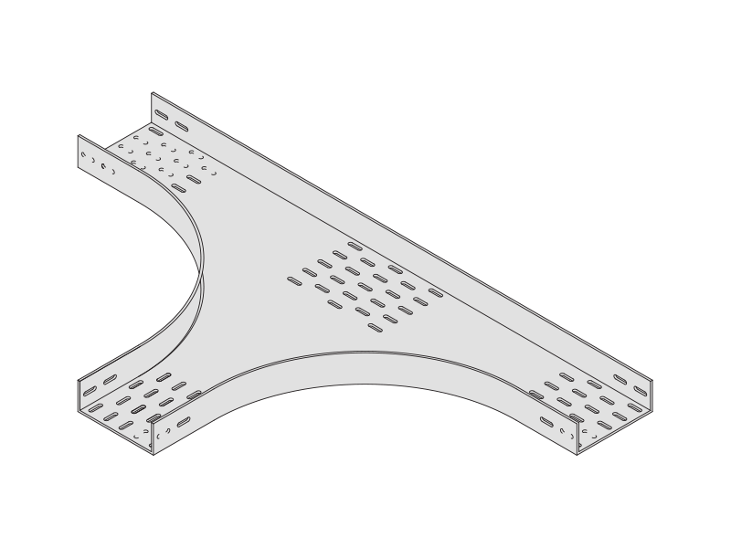 HORIZONTAL TEE (UNEQUAL TYPE) : ㈜서한공업-제품소개- 케이블트레이-Perforated Type