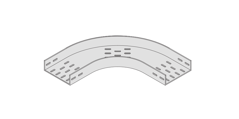 90° HORIZONTAL ELBOW : ㈜서한공업-제품소개- 케이블트레이-Perforated Type