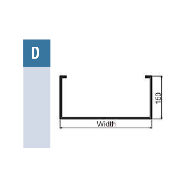 Solid Bottom Type Section-D : ㈜서한공업-제품소개- 케이블트레이-Ladder Type&Solid Bottom Type