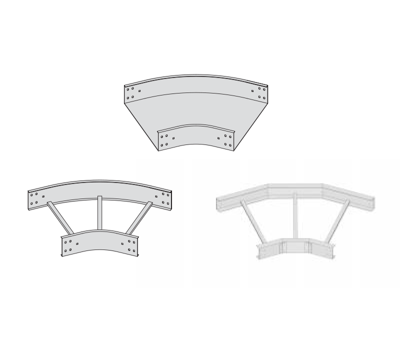 45° HORIZONTAL ELBOW : ㈜서한공업-제품소개- 케이블트레이-Ladder Type&Solid Bottom Type