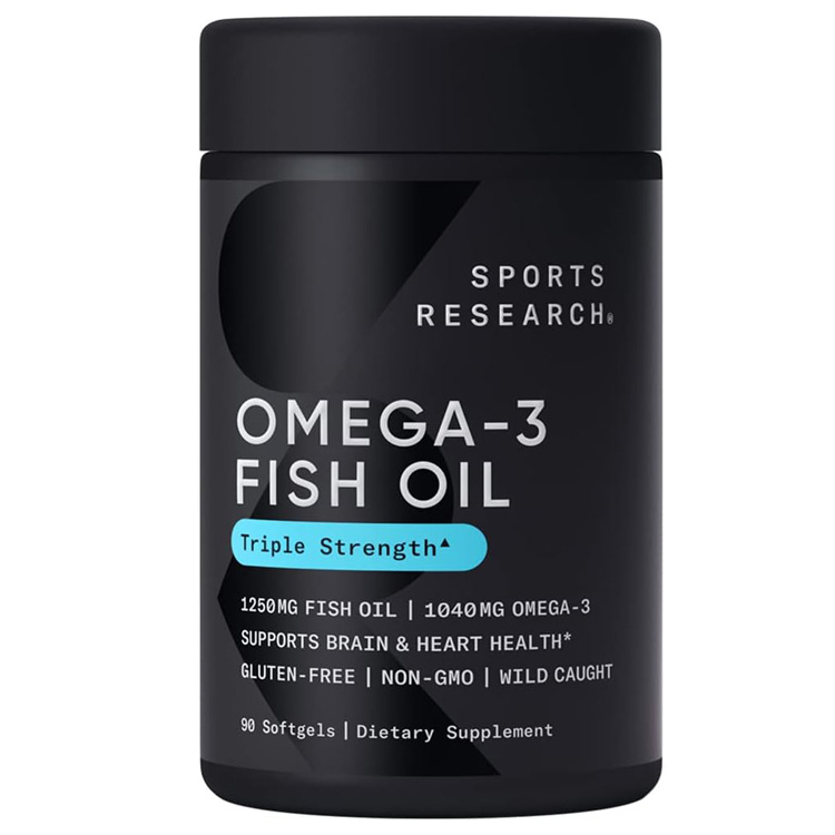 스포츠리서치 오메가3, 피시오일 1,250mg 90소프트젤/rTG,IFSO 5스타/ Sports Research Omega-3 Fish Oil from Wild Alaska ...