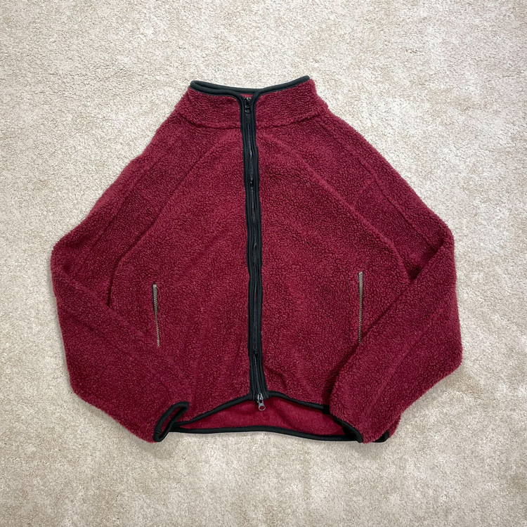 (BFD 121) 90's Woolrich Deep Pile Fleece XL : BROWN FRONT DOOR