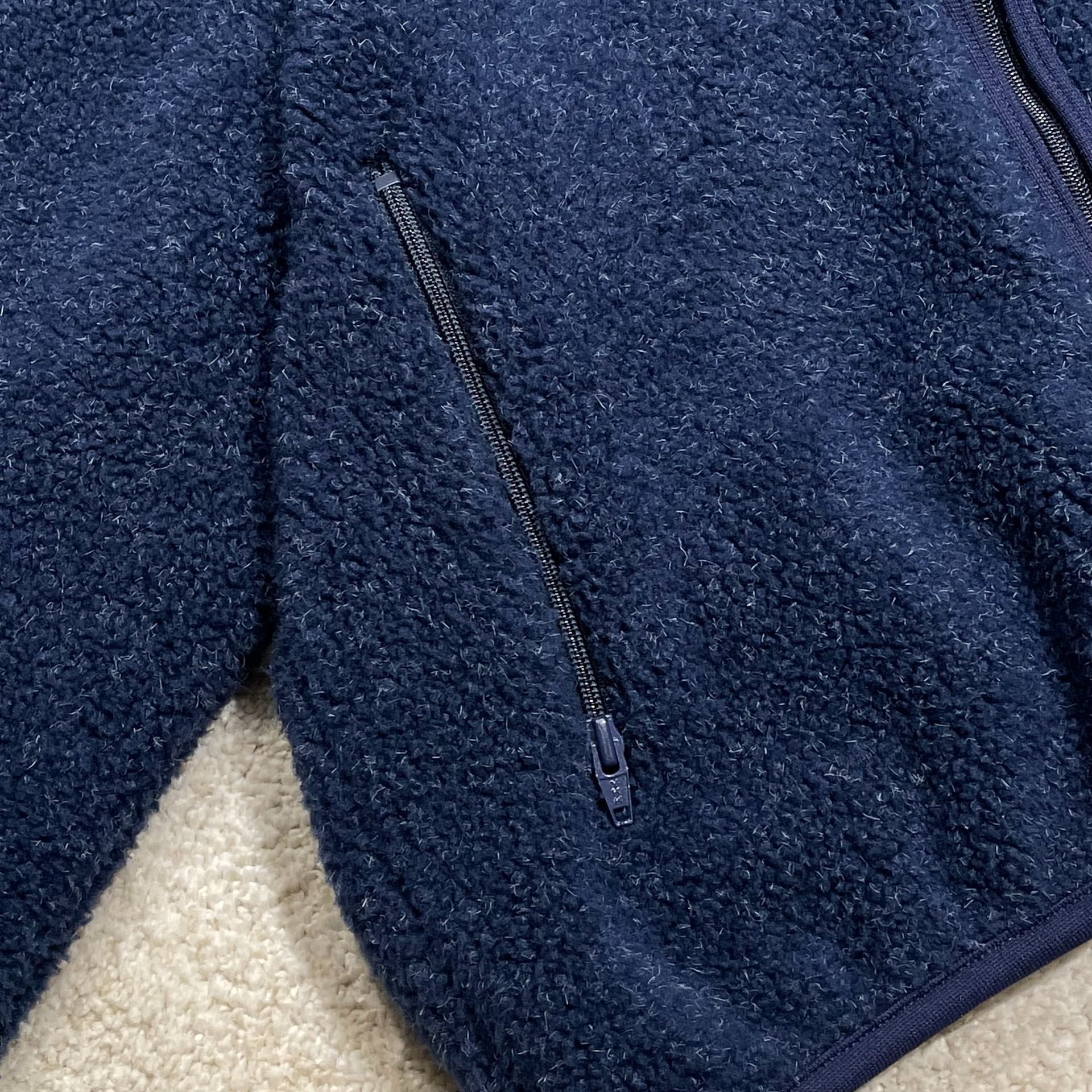 (BFD 077) 90's Woolrich Deep Pile Fleece XL (Navy) : BROWN FRONT DOOR