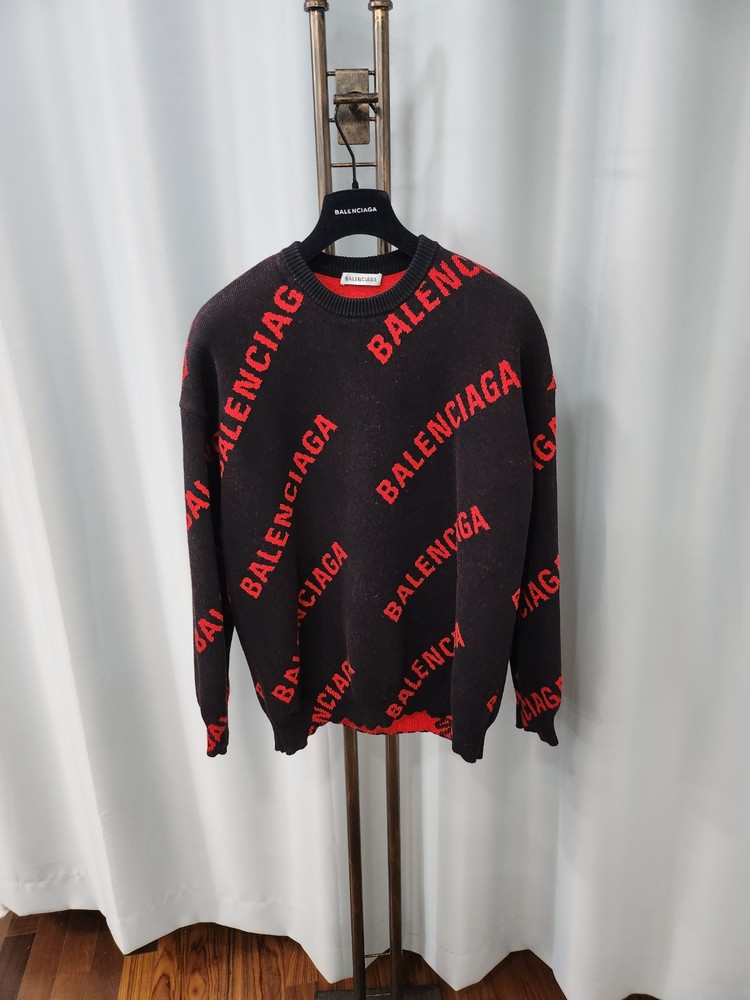 20FW 발렌시아가 배색 멀티로고 울 니트 XS / 105 : DHLUX(디에이치럭스)