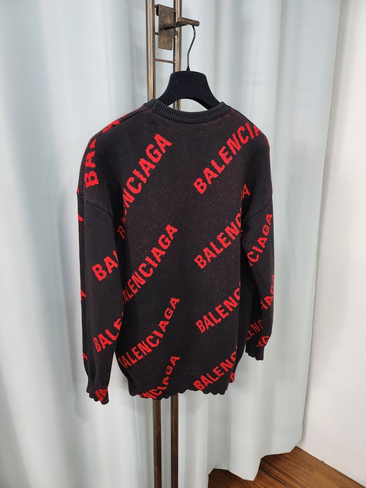 20FW 발렌시아가 배색 멀티로고 울 니트 XS / 105 : DHLUX(디에이치럭스)