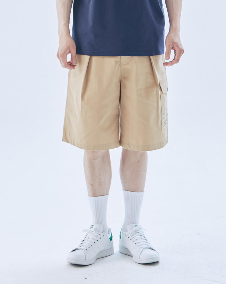 [John8:29] 원턱 와이드 버뮤다 쇼츠(Beige) : PS1103