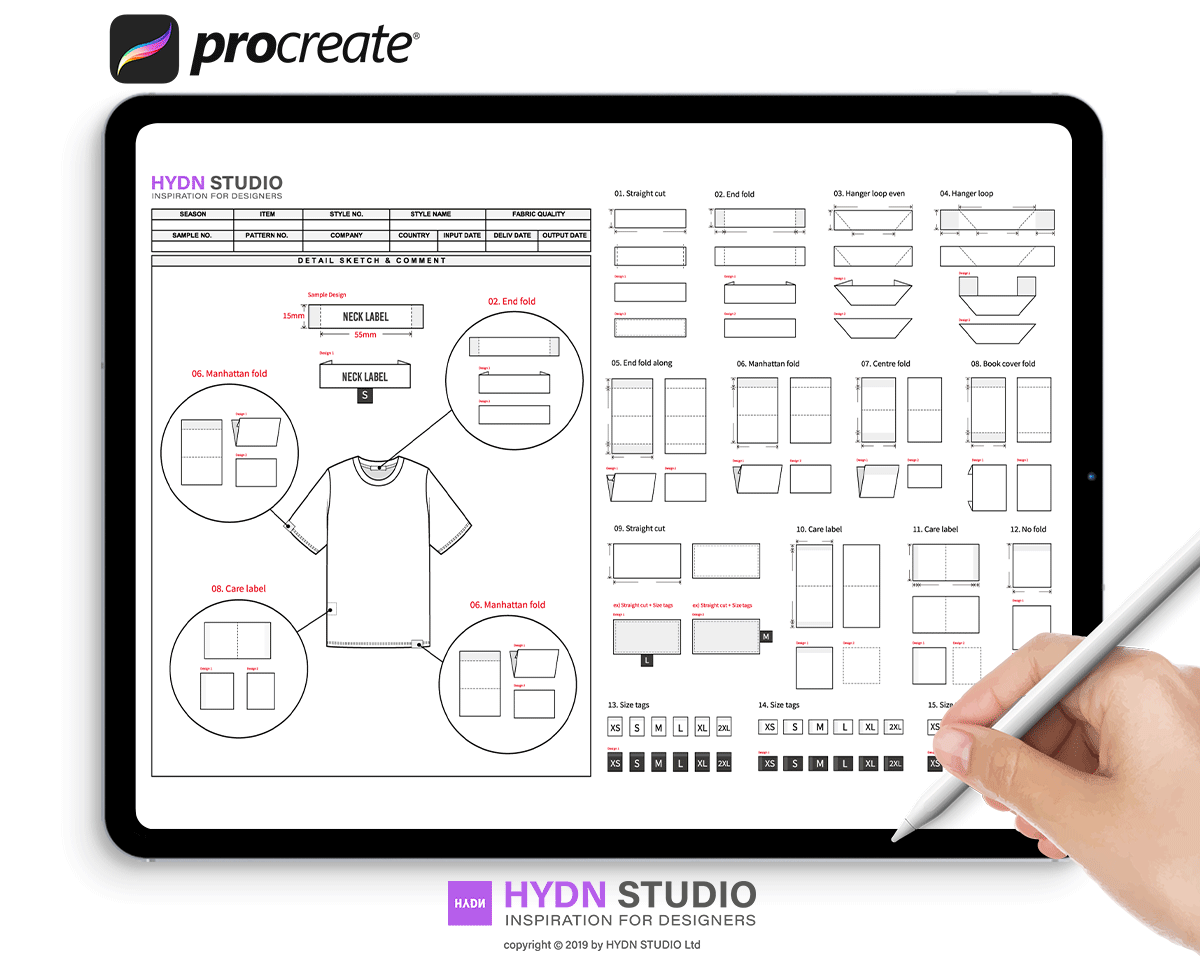 (updated) Clothing Label Design Stamp Brushes for Procreate (87 Brushes ...