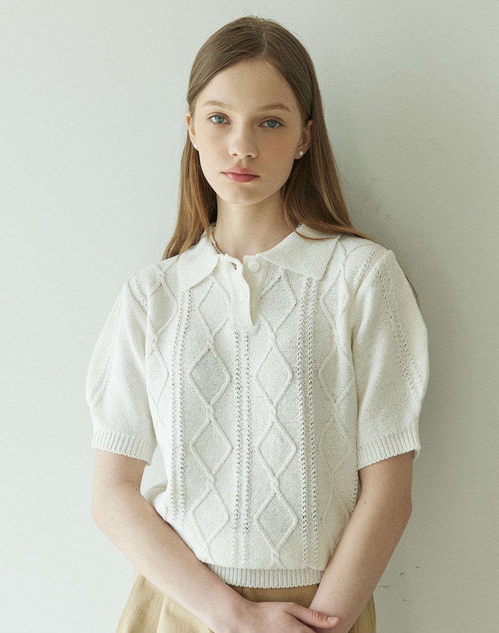 Maryam Cable Collar Knit - Ivory : [아워호프] 당신의 행복한 나날을 함께 합니다.