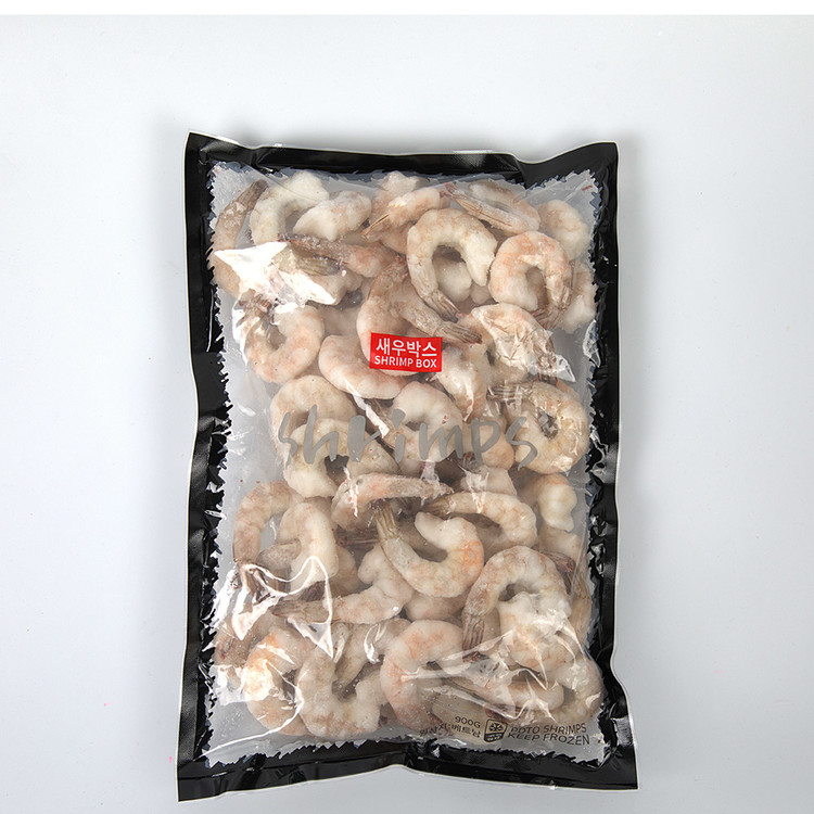 생 칵테일 쉬림프 900g 26/30 IQF 냉동 깐 탈각 흰다리 새우 새우박스