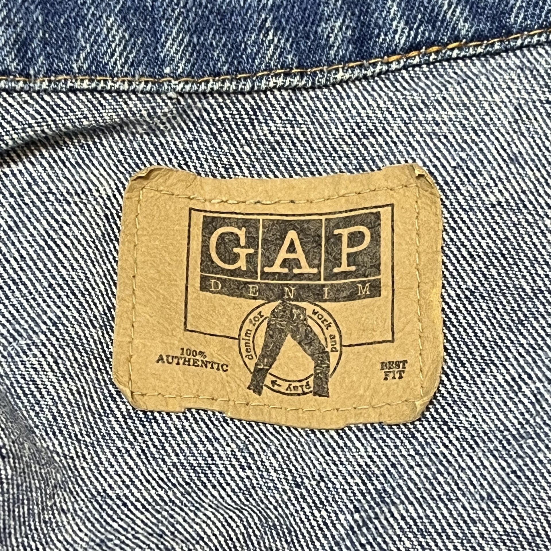 90s GAP Denim Jacket Trucker Blue Wash Size Large (us made) : soberseoul