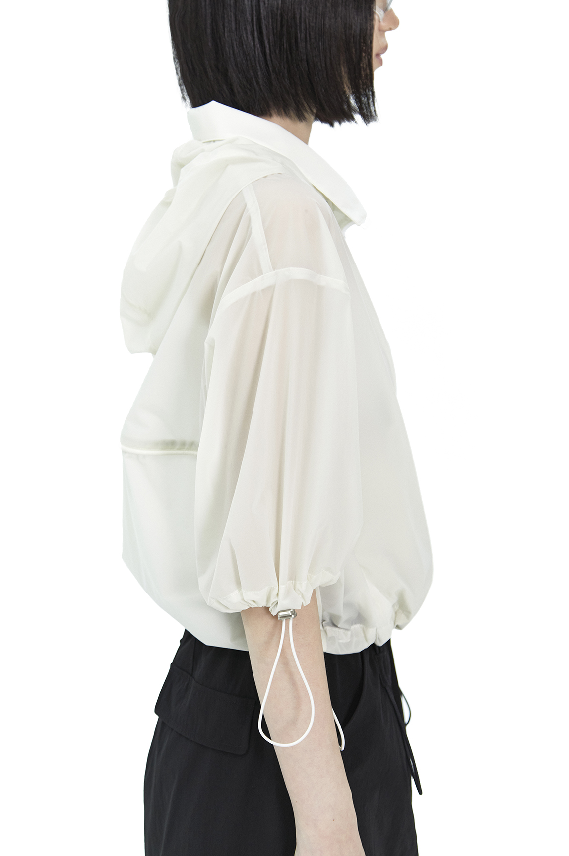 Women washable rain crop jacket (cloud white) : 더 아이덴티티 프로젝트 LAB