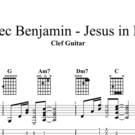 Alec Benjamin - Jesus in LA : Clef Guitar 타브 악보
