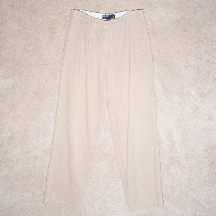 (BFD045) Polo Ralph Lauren Corduroy Andrew Pants Ivory : BROWN FRONT DOOR