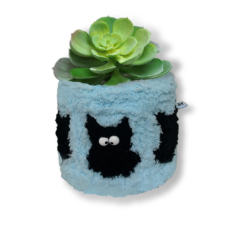 Fuzzy pot_Cat (Sky blue) : 퍼지룸 fuzzyroom