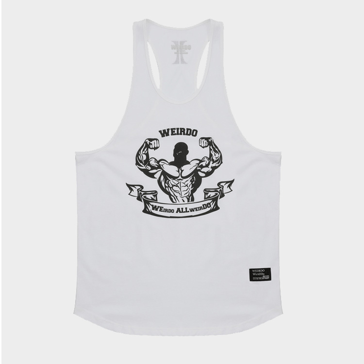 [WEIRDO] I-BACK SLEEVELESS 아이백 헬스나시 (WHITE) : WEIRDO 위얼도
