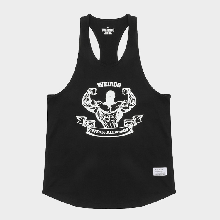 [WEIRDO] I-BACK SLEEVELESS 아이백 헬스나시 (BLACK) : WEIRDO 위얼도
