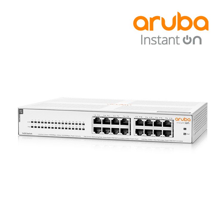 HPE Aruba Instant On 1430 16G Class 4 PoE 124W [비관리형 / 1Gbps 16Port ...