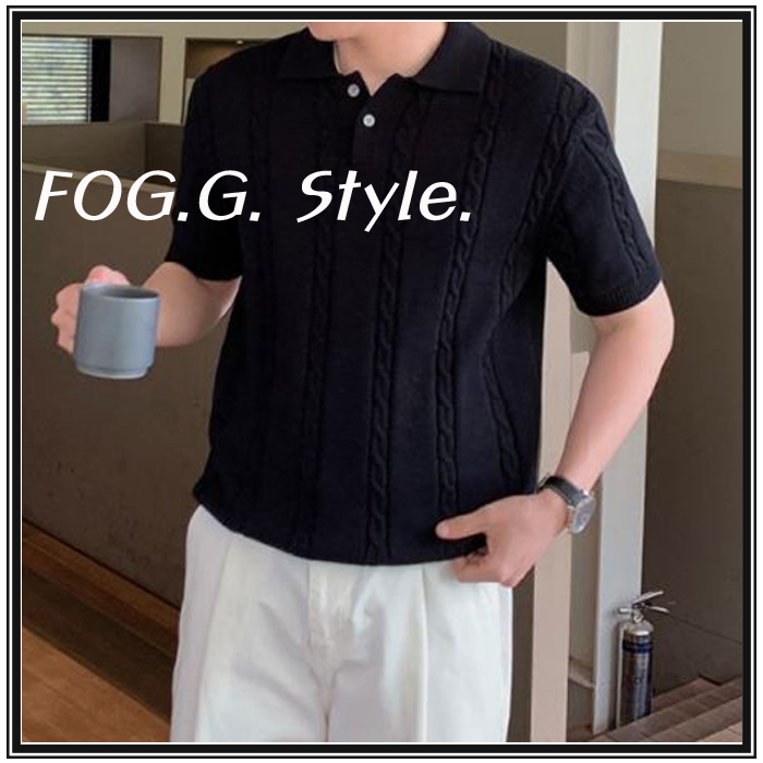 F0G.G 남성 투버튼 꽈배기 스트레치 카라 니트 : 골프키즈 - 골프용품 최저가 쇼핑몰
