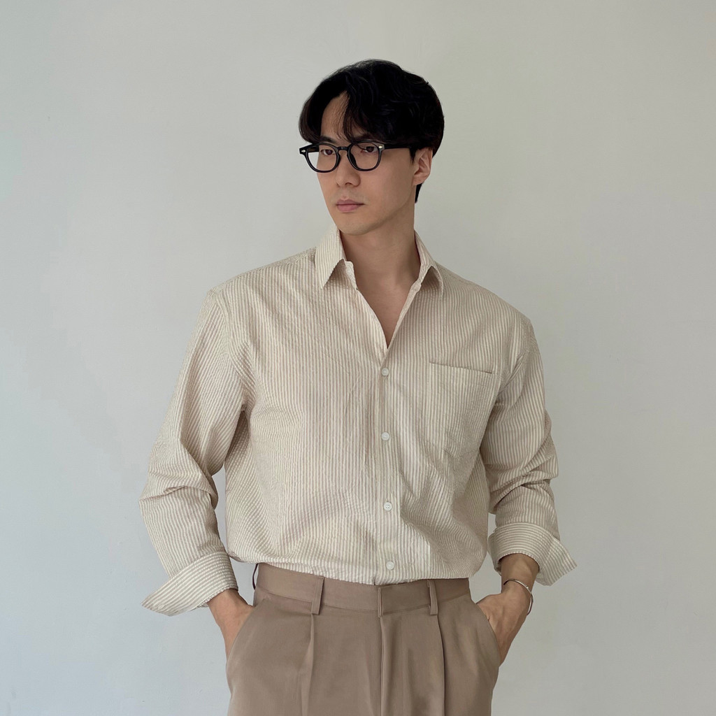 stripe seersucker cotton shirt : BECLO | 베클로
