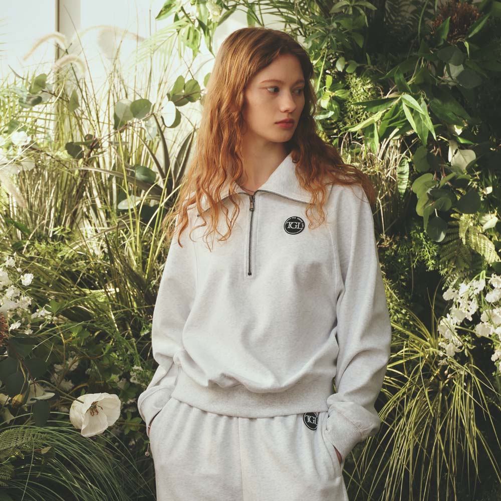 더그린랩_HALF-ZIP SWEATSHIRTS_WHITE MELANGE GREY : The GREEN Lab | 더그린랩