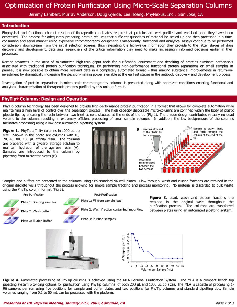 Optimization of Protein Separation Using PhyTips : 이앤씨바이오