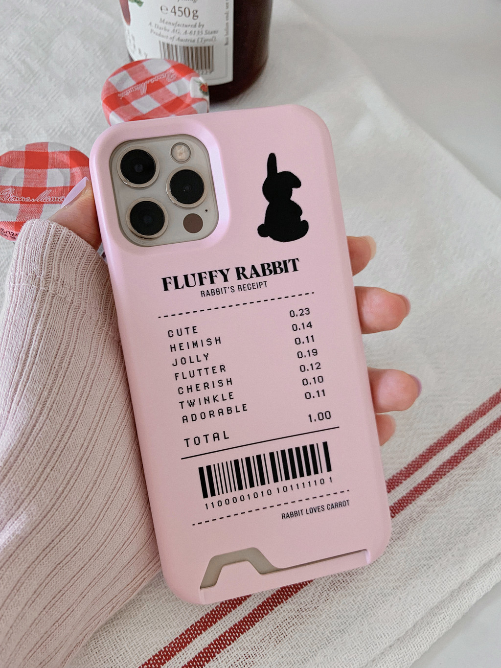 [폰케이스] RABBIT's RECEIPT CARD PHONE CASE (PINK) : 르세임디 LE SAMEDI
