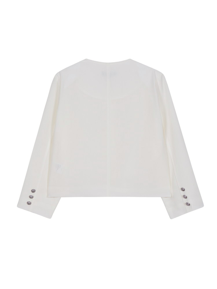 SUMMER Silver Button Jacket Cream White : MODIATTICO
