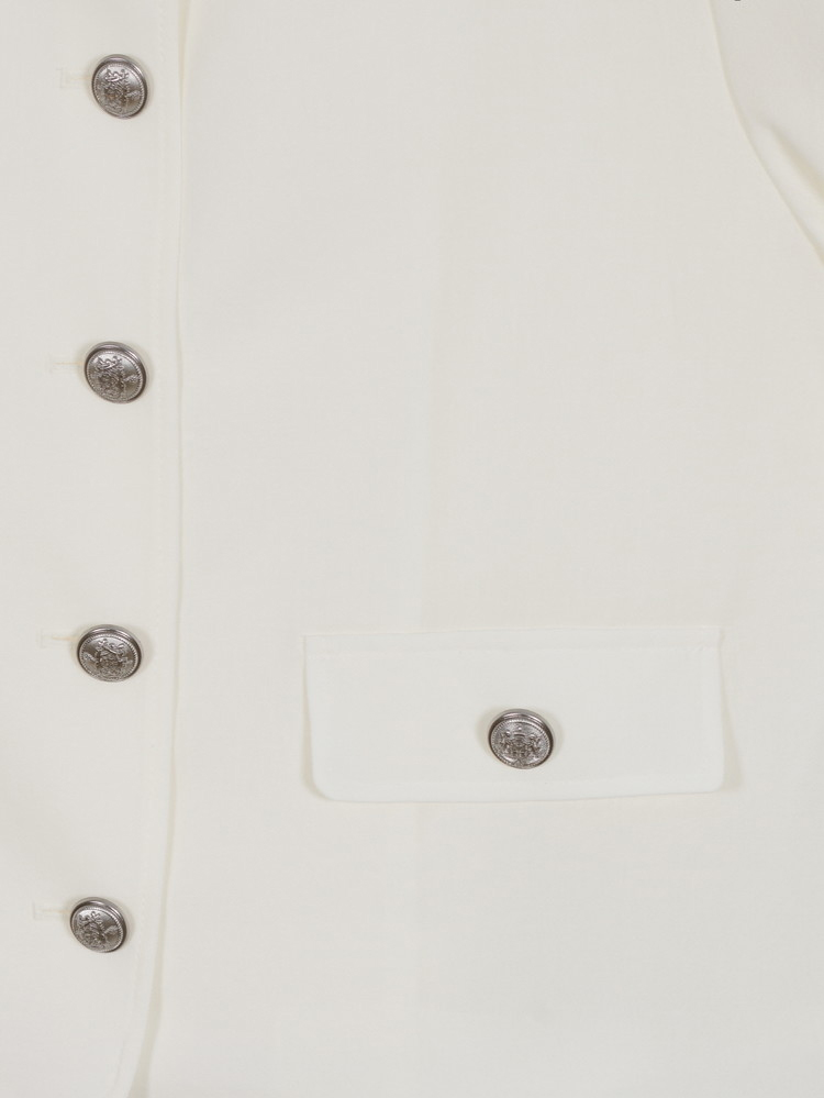 SUMMER Silver Button Jacket Cream White : MODIATTICO