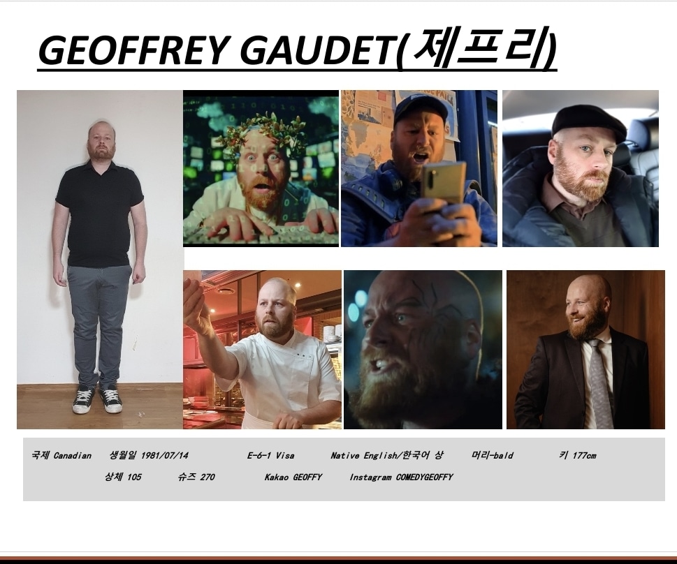 Geoff Gaudet/ Male Canadian actor/ 42 years old : World Model Entertainment