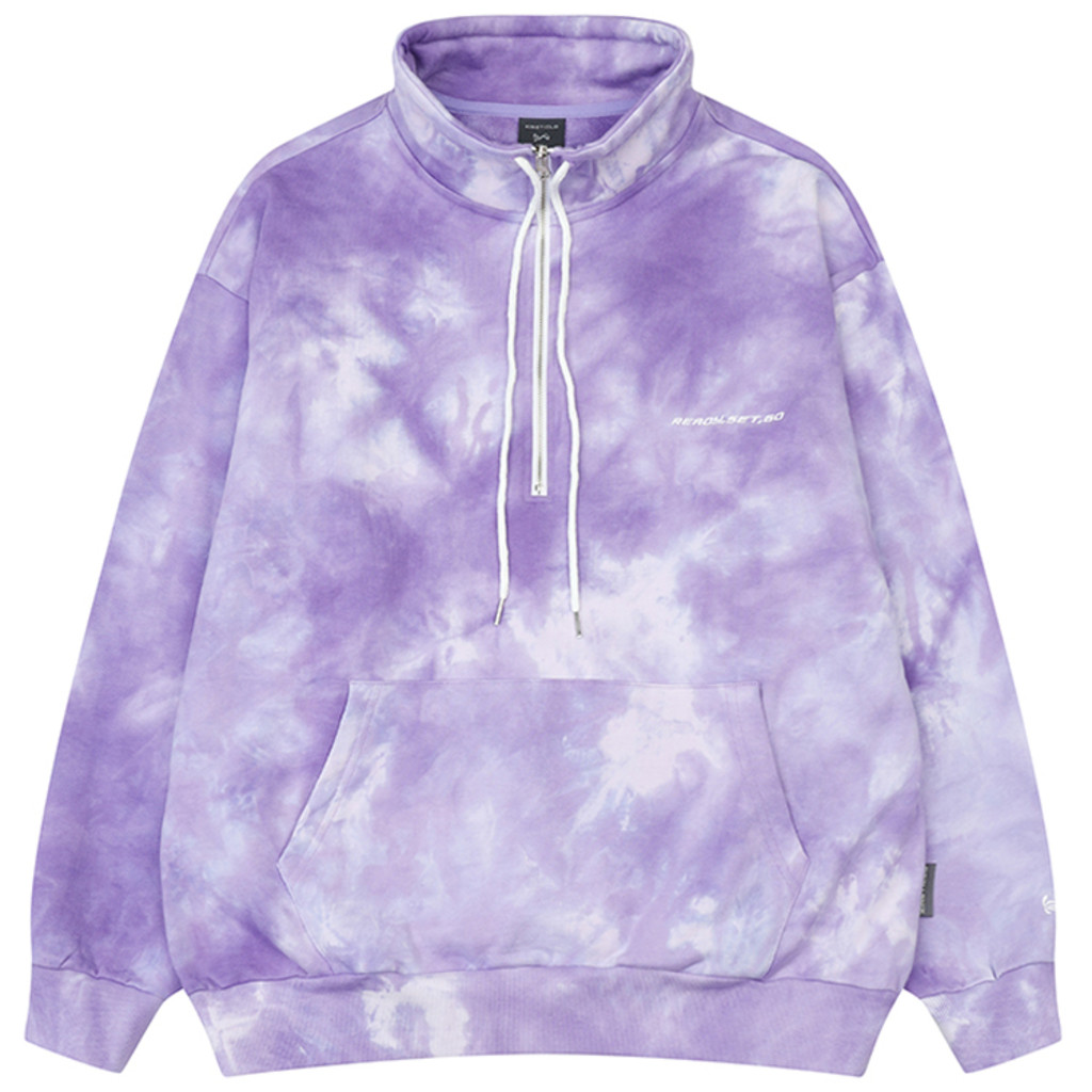 HIGH NECK STRING HALF ZIP-UP