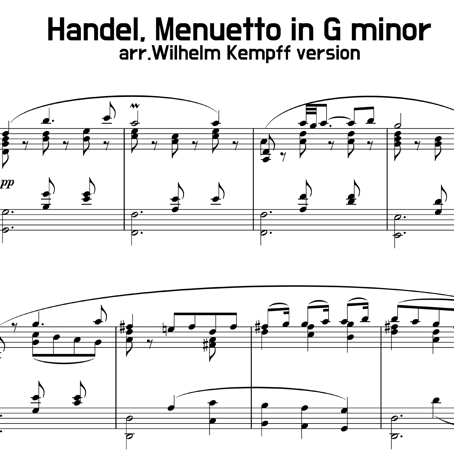  G Handel Menuetto In G Minor arr Wilhelm