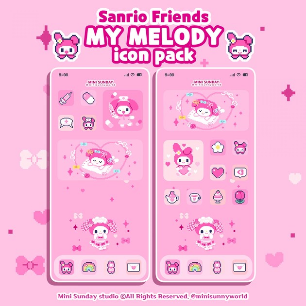 [Sanrio Friends] My Melody Icon Pack : MINI SUNDAY studio