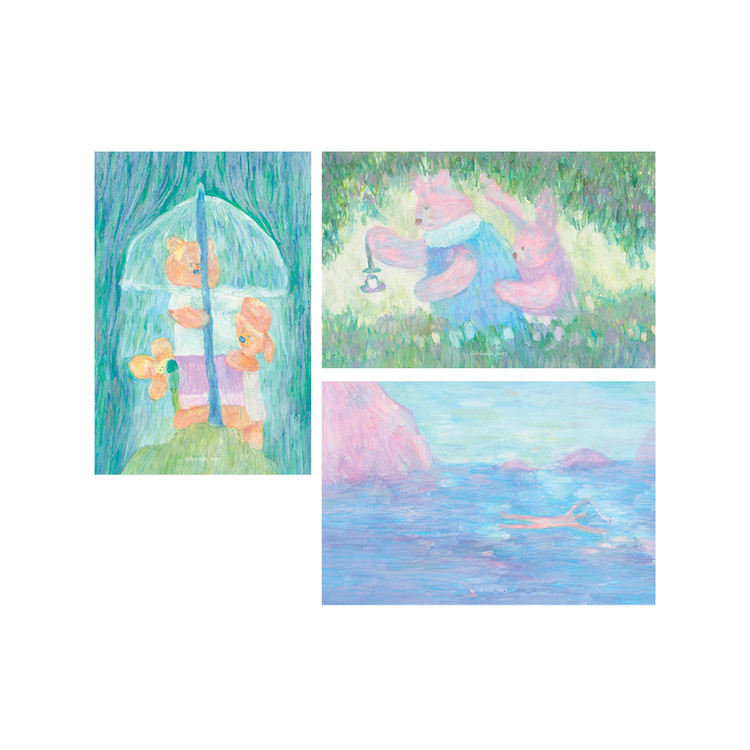 [프렌즈토리] 편안한 분위기 엽서 - 3종 : paperuler