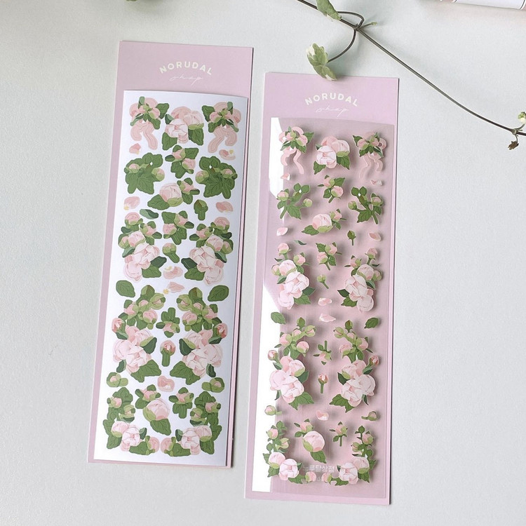 Norudal_shop | Peony Lease Confetti Removable Seal Sticker : Lovticker