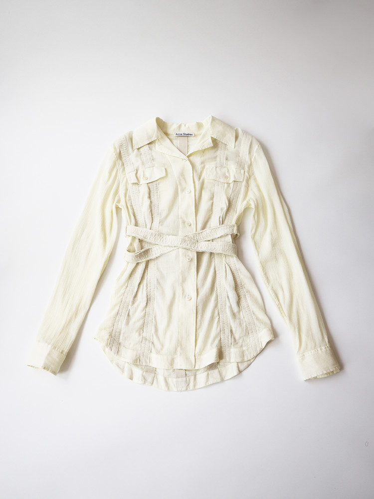 ACNE STUDIOS SHEERING BELTED SHIRKET : oaens