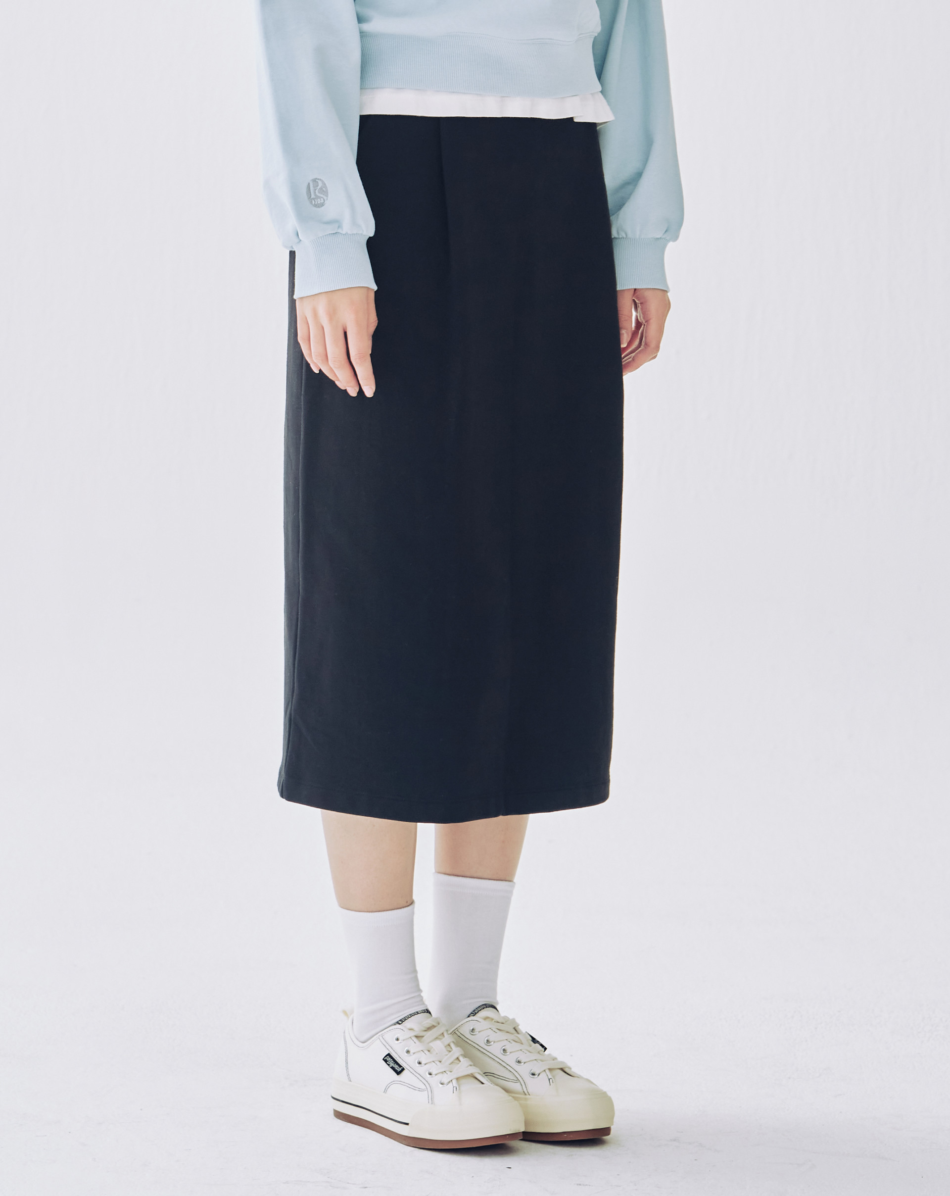 [Symbol] 원턱 스웨트 이지 롱스커트(2Color) : PS1103