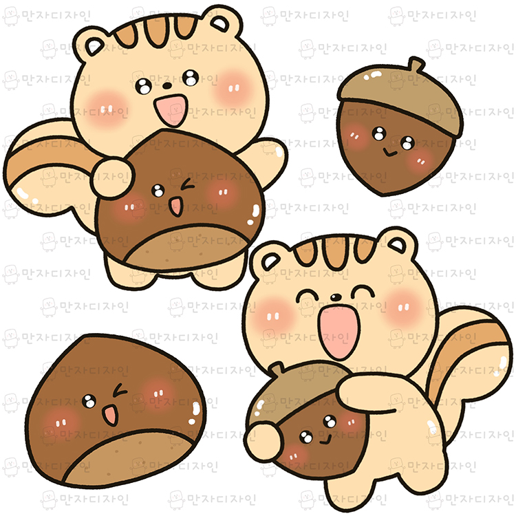 [컷도안] 귀염둥이 다람쥐 만자디자인