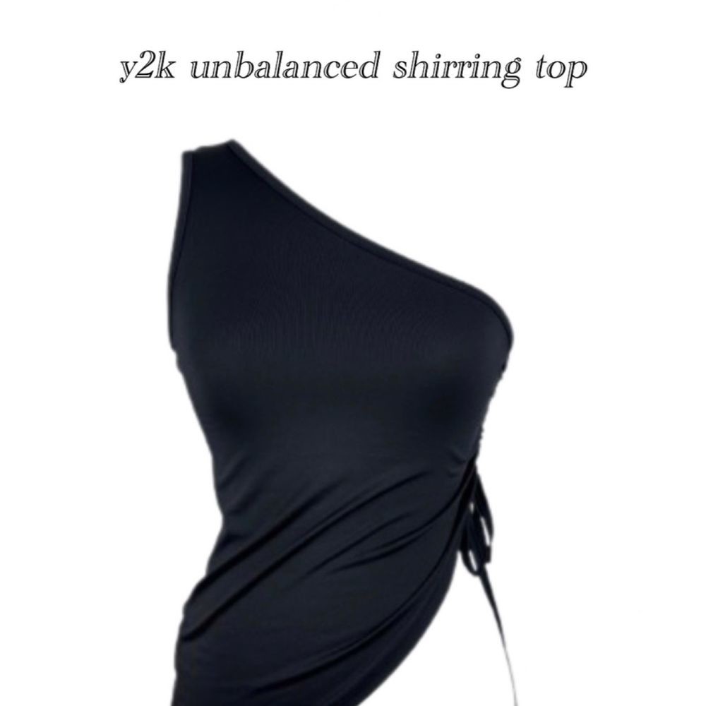 y2k 언발 셔링 나시탑 (3color) : UPUP