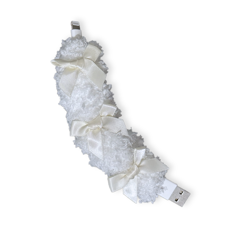 Fuzzy mini cable_Ribbon_White (Ivory) : 퍼지룸 fuzzyroom