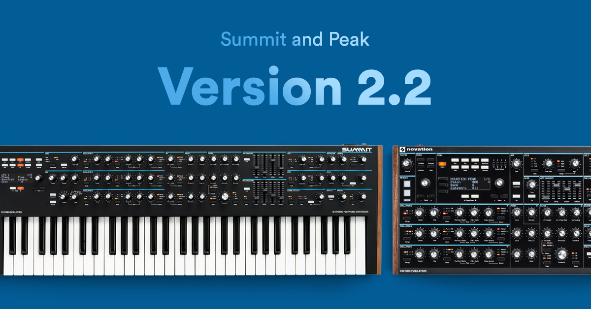 [Novation] Summit / Peak v2.2 펌웨어 업데이트 발표 : 프로음향 이야기