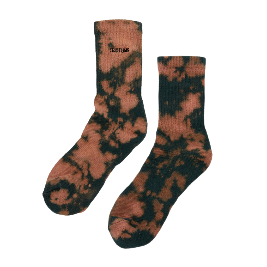 Hand Bleach Tie-Dyed Socks - Green : MEDIUMS